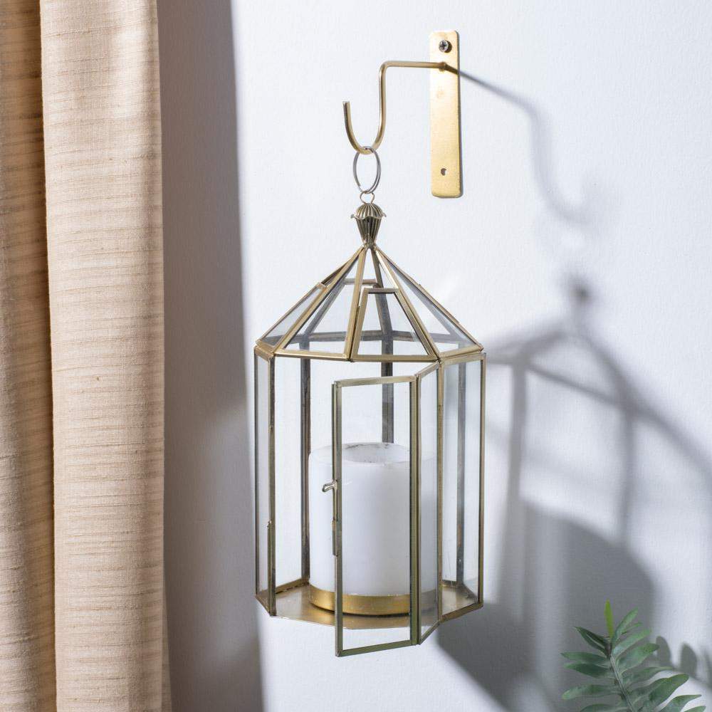 Hanging Glass Candle Lantern In Gold & Silver - Mytri Designs ...